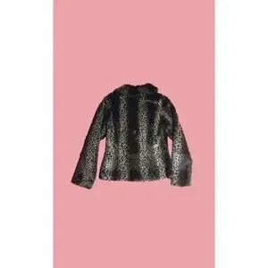 Angie | Jackets & Coats | Y2k Angie Plush Leopard Print Grey Faux Fur ...